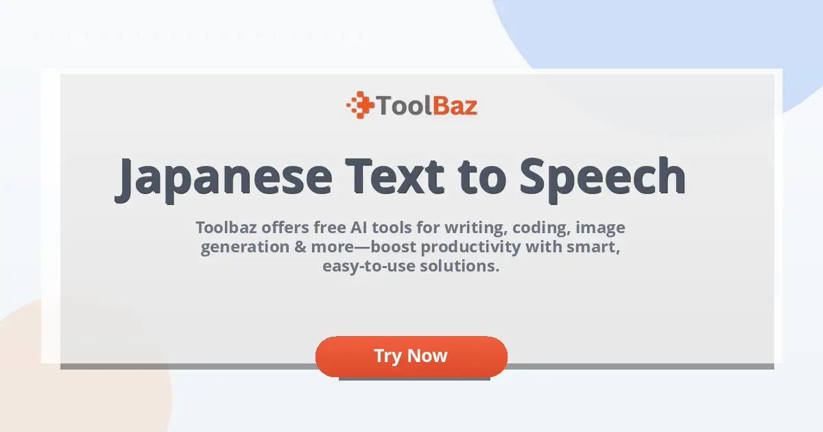 [FREE] Japanese Text to Speech - (No Login, Unlimited)