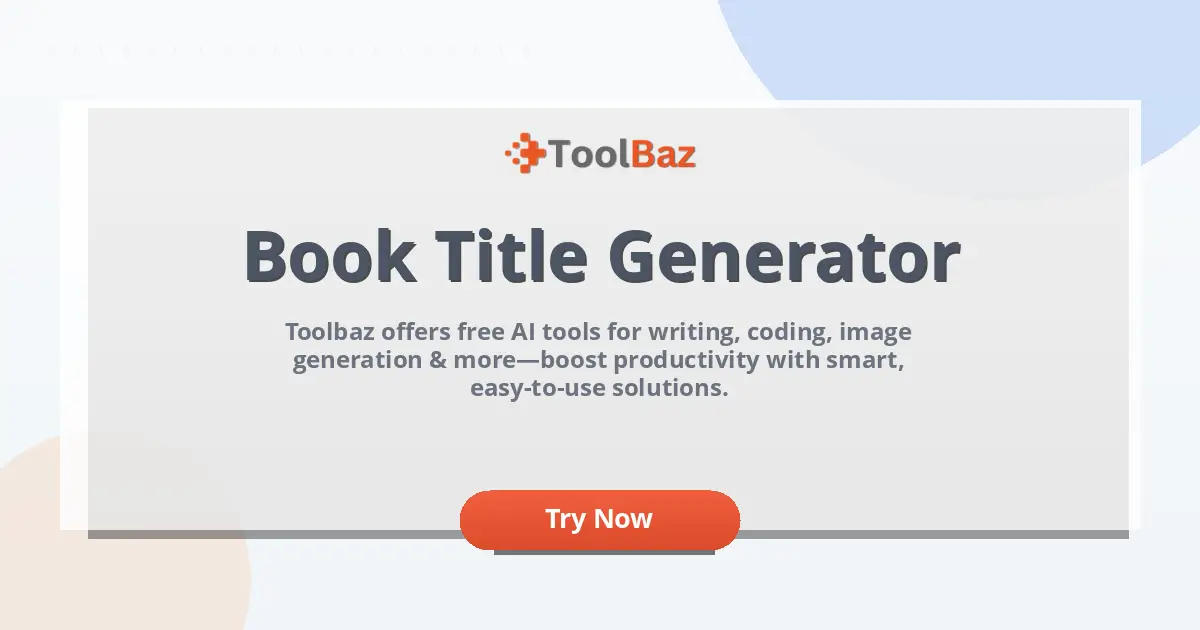 [FREE] Book Title Generator - (No Login & Unlimited)