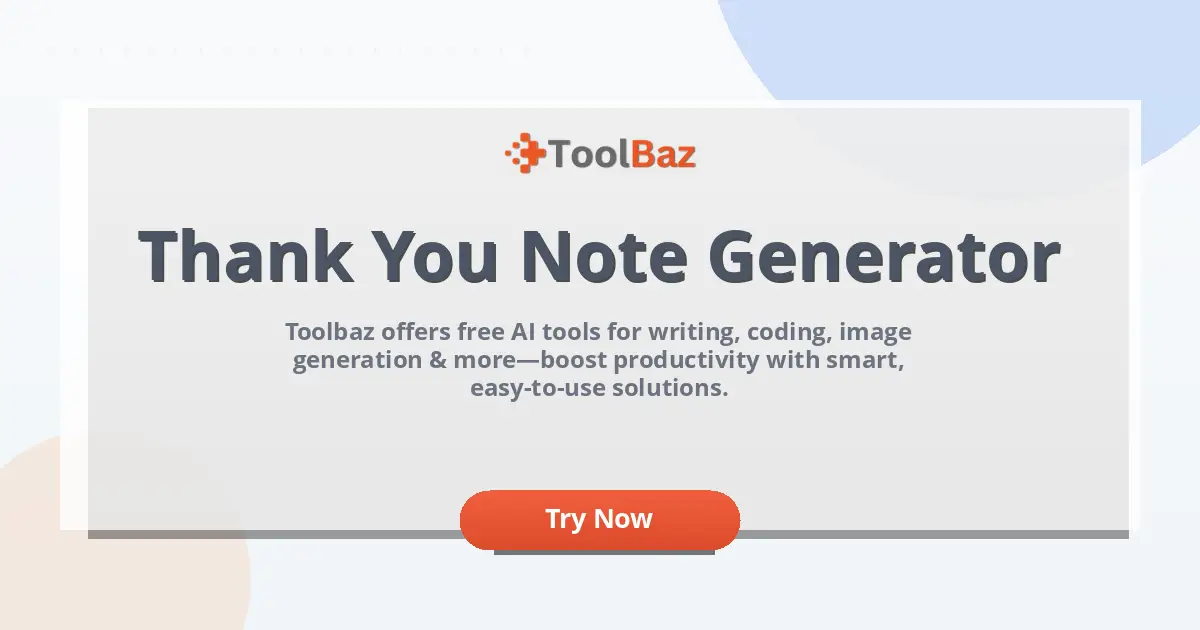 [FREE] Thank You Note Generator - (No Login & Unlimited)